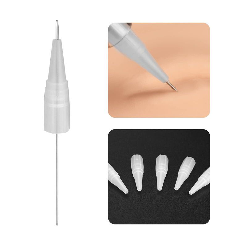 ATOMUS 100pcs Tattoo Eyebrow Needle and Tip Set Disposable Microblading Needles 3R for Tattoo ...