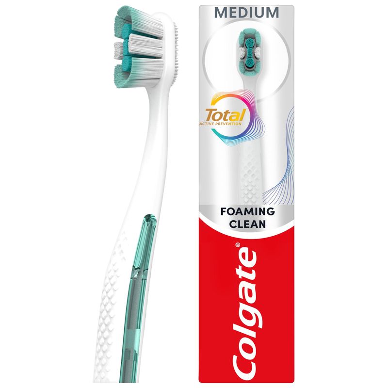 Colgate Total Foaming Clean Medium Manual Toothbrush - helps fight the ...