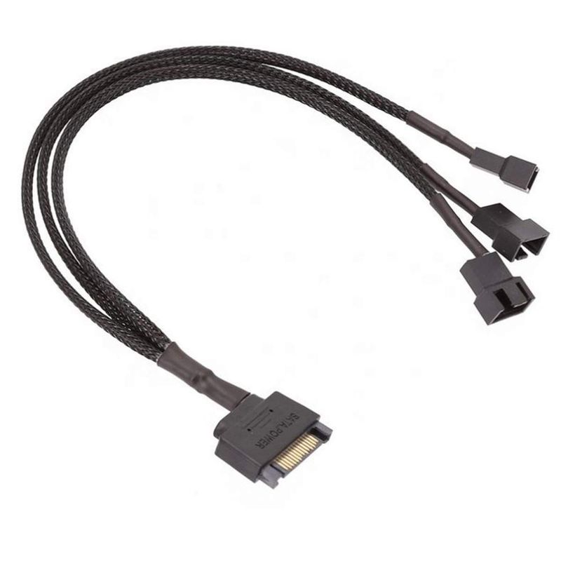 YieJoya 15 Pin SATA to 3 x 3 Pin / 4 Pin PMW 12V PC Case Fan Power ...