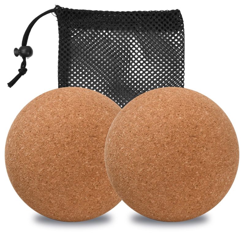 Natuce 6 cm Fascia Ball, Cork Massage Ball, Set of 2, Fitness Massage ...