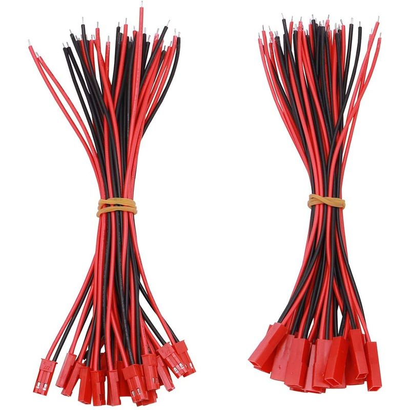 Babaobox 10Pairs 24AWG JST RCY Plug Connectors 2 Pin Male Female Plug Connector Cable Wire for ...