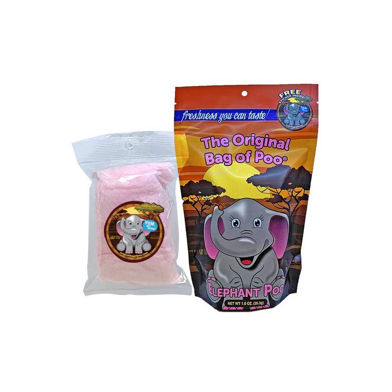 The Original Bag of Poo, Elephant Poop (Pink Cotton Candy) for Novelty ...