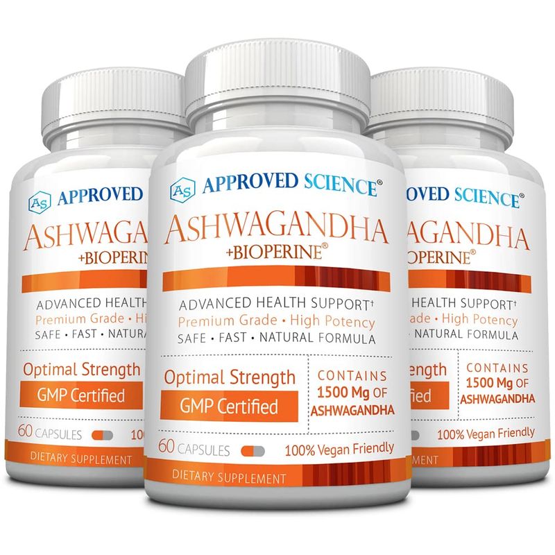 Approved Science Ashwagandha 1500mg with Bioperine® and Ginger- Boost ...