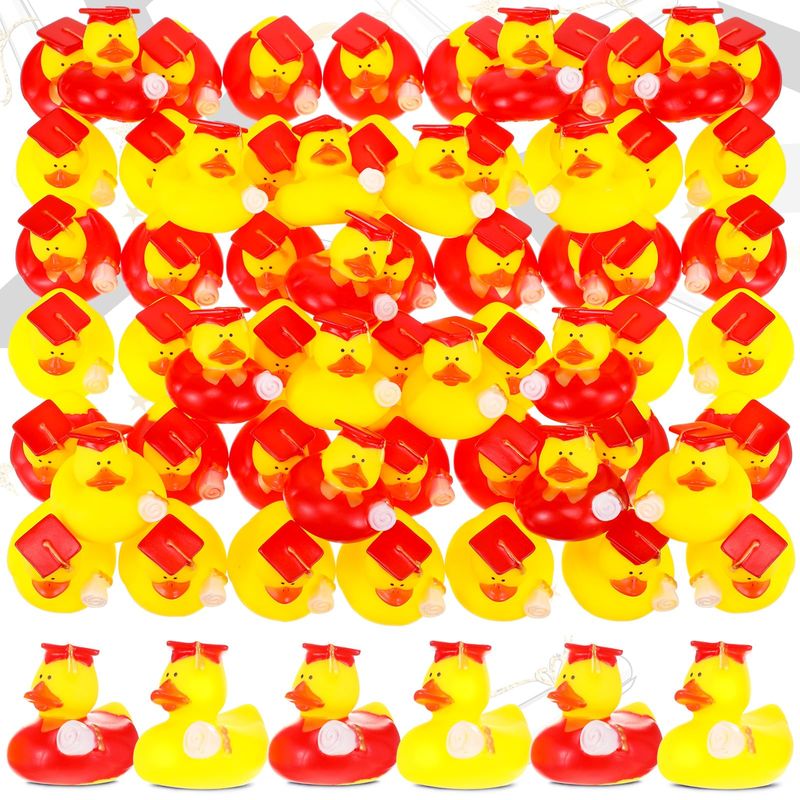 Gemscream 48 Pcs Mini Graduation Rubber Ducks with Graduation Tassel ...