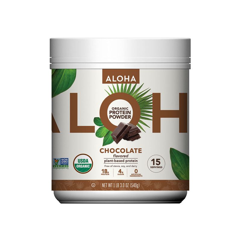 ALOHA Organic Plant Based Protein Powder, Stevia Free, Chocolate, 19.6 ...