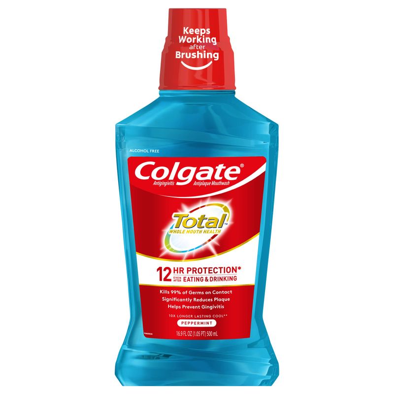 Colgate Total Pro-Shield Alcohol Free Mouthwash, Peppermint - 500mL, 16 ...