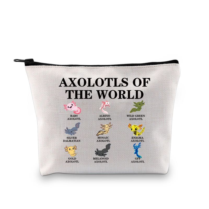Axolotls of The World Axolotl Makeup Bag Axolotl Salamander Lover Gifts ...