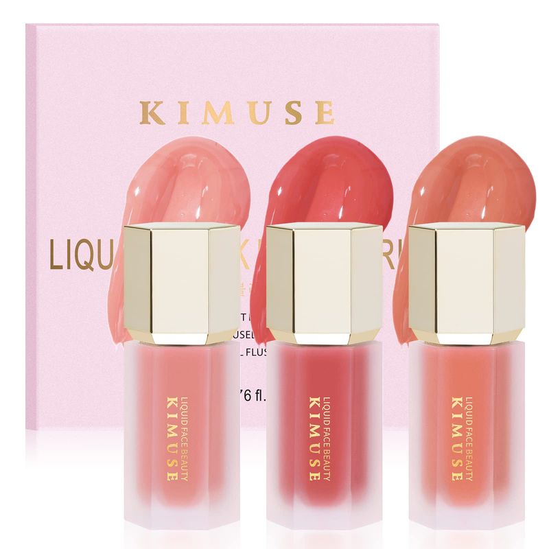 KIMUSE 3PCS Liquid Blush Set, 3 Colors Soft Blush Lightweight Natural ...