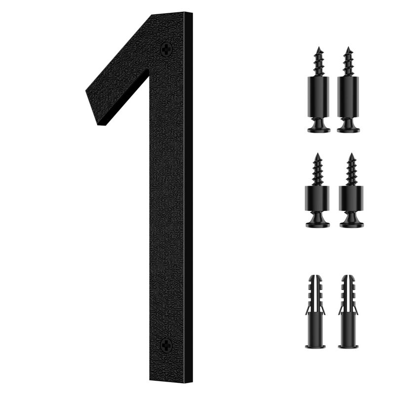 8 Inch Large Floating House Numbers, IVERRA Black Modern House Number ...