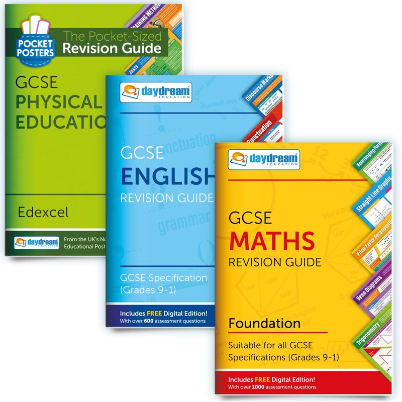 GCSE Maths (Foundation), English & PE (Edexcel) Revision Guide Pack ...