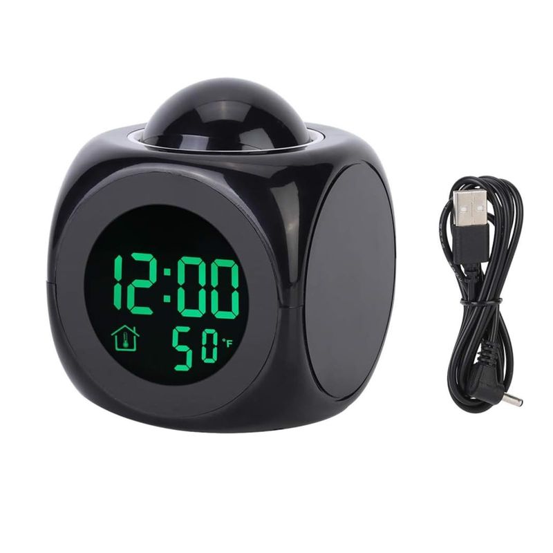VIFERR Alarm Clock LED Projector Alarm Clock Multifunctional Digital ...
