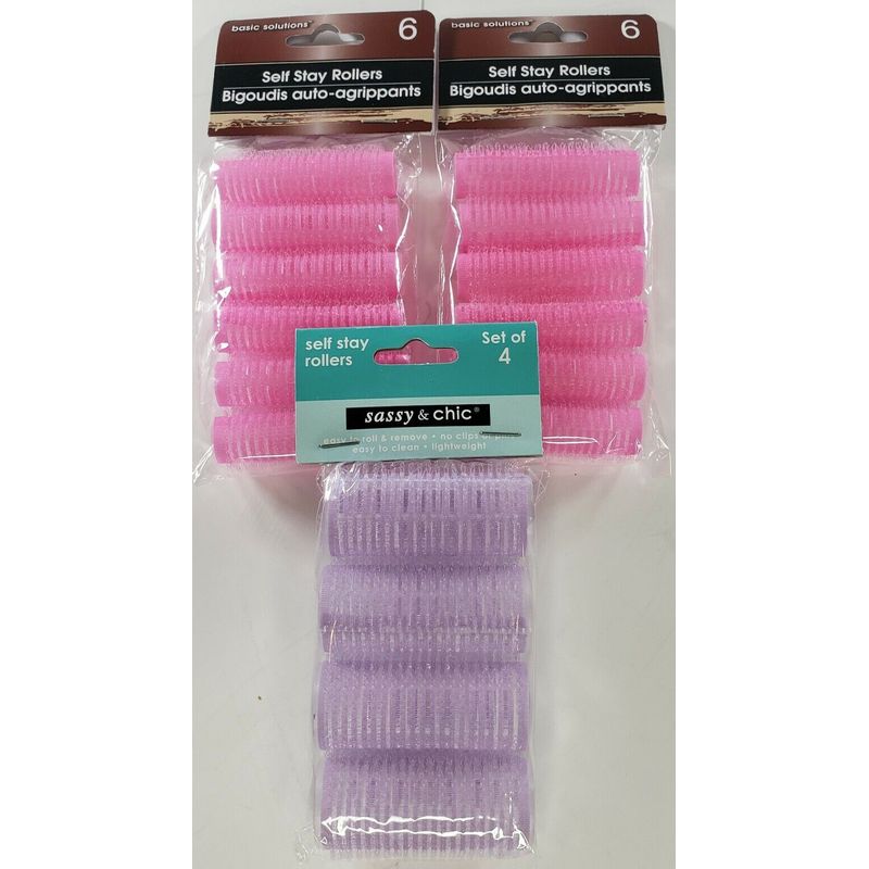 4 Self Stay Hair Rollers (2 SIZES) + 6 Hair Curlers [BUNDLE] 16 total ...