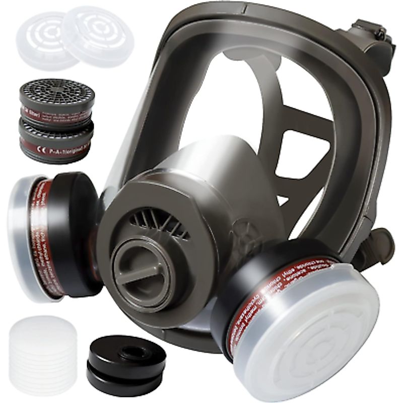 Full Face Gas Mask Painting Spraying Respirator w/Filters Set for 6800 ...