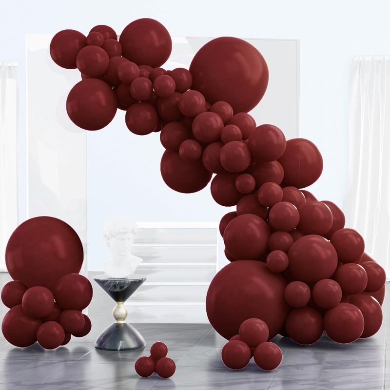 PartyWoo Burgundy Balloons, 85 pcs Wine Red Balloons Different Sizes ...