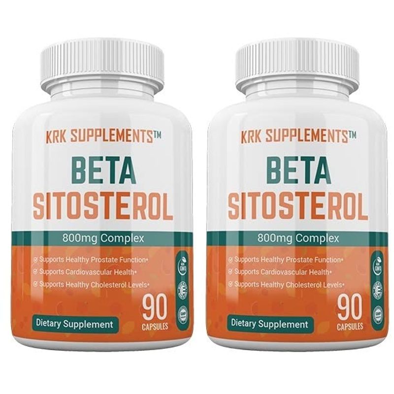 KRK SUPPLEMENTS 2 Bottles Beta Sitosterol 800mg Per Serving 180 Total ...