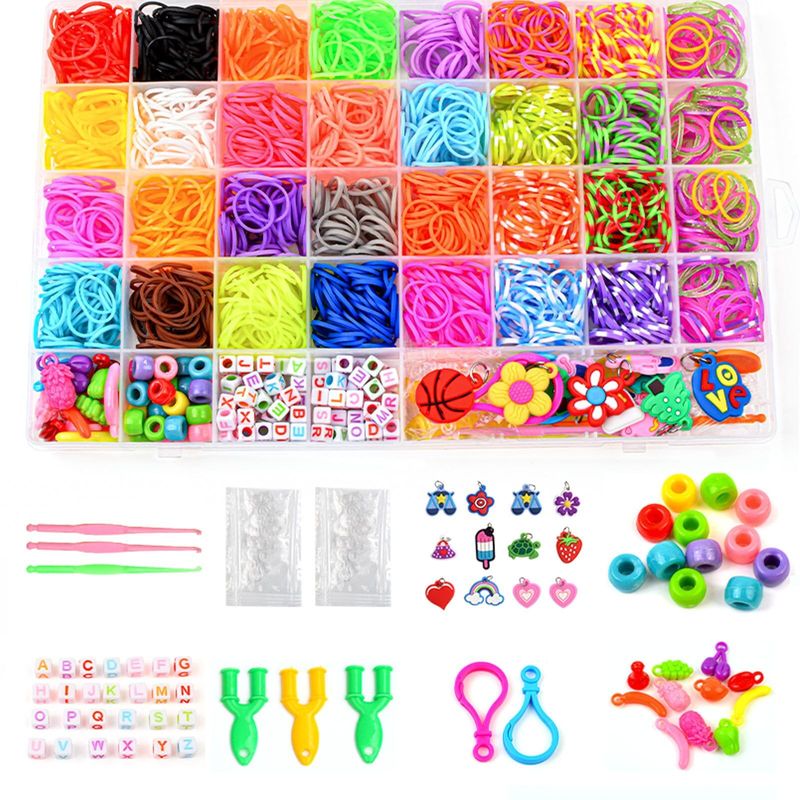 LKTINGOV Loom Bands Set, 1800+ Pieces DIY Rubber Bands Children 28 ...