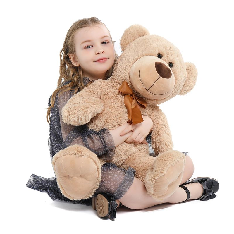 Tezituor Medium Size Teddy Bear Stuffed Animal, 26 inch Light Brown Stuffed Teddy Bear for ...