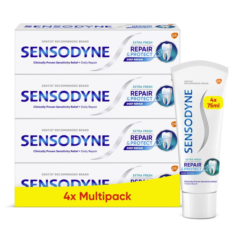 Sensodyne Repair & Protect Toothpaste Extra Fresh Multipack, 75ml, 4 ...