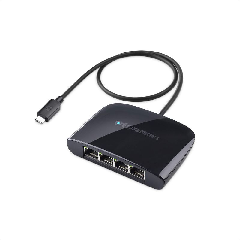 Cable Matters USB C to 4-Port Gigabit Ethernet Switch for Network ...
