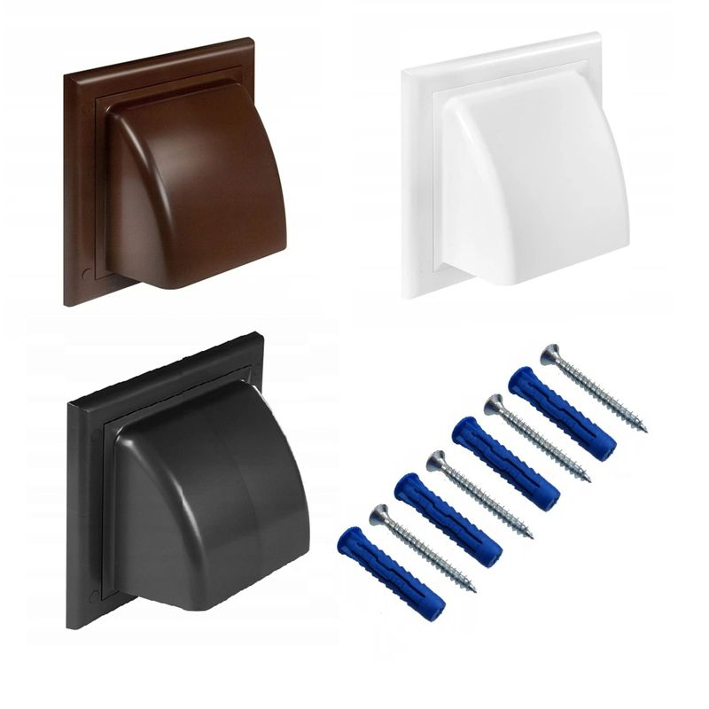 Cowled Duct Cover with Gravity Flap, Wall Mounted Heat and Air HVAC ...