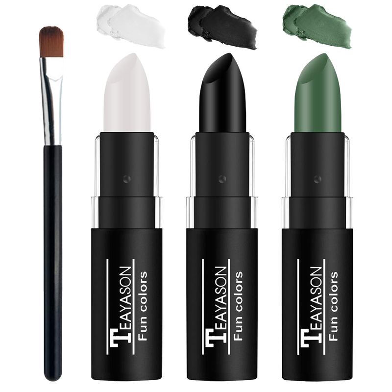 LZXLUKGIR 3 Colors Face Body Paint Sticks Professional Eye Black ...