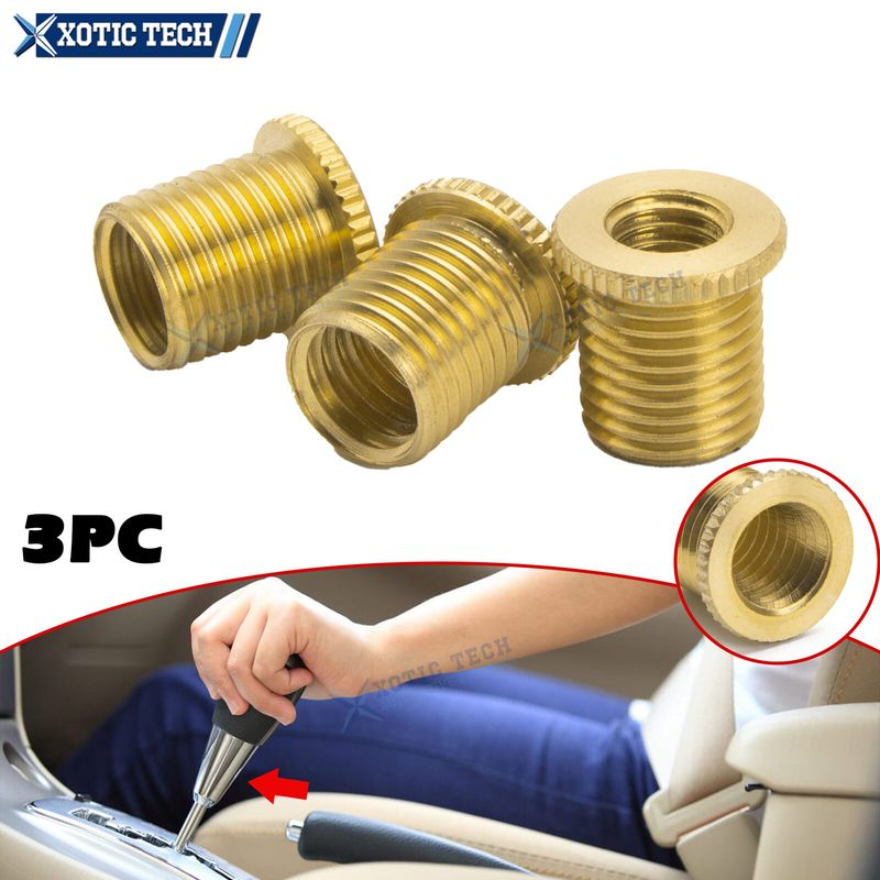 3x Aluminum Gear Shift Knob Adapter Standard Threading Nuts Insert ...