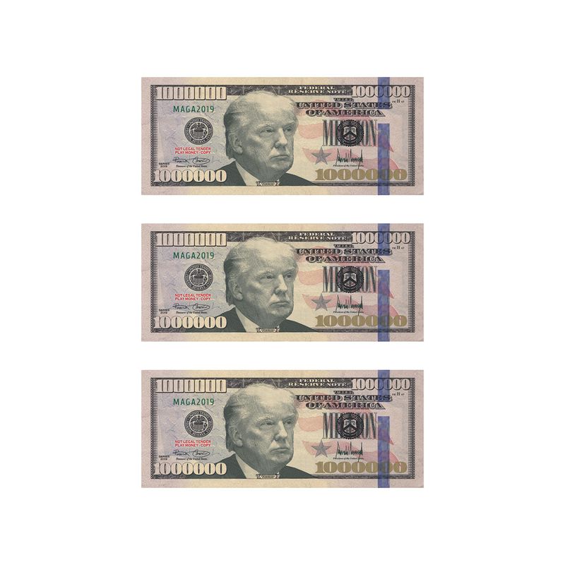 Copy Play Money 20 Pieces One Million Dollar Trump Bills 2-Sided Fake ...
