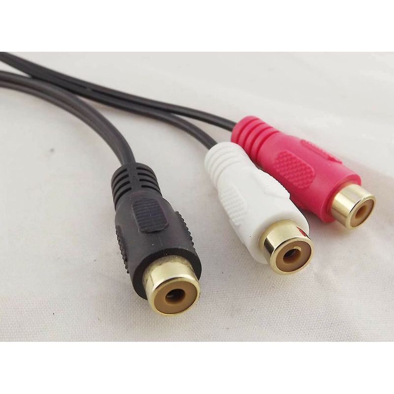 Sound Wave【 RCA Cable 1RCA Female to 2RCA Female Y Type RCA Audio Cable Mono to Stereo Converter ...