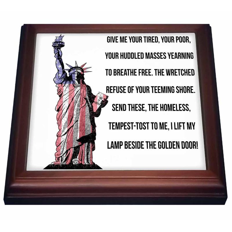 8x8 Trivet with 6x6 Ceramic Tile - Poem of The Statue of Liberty, The ...
