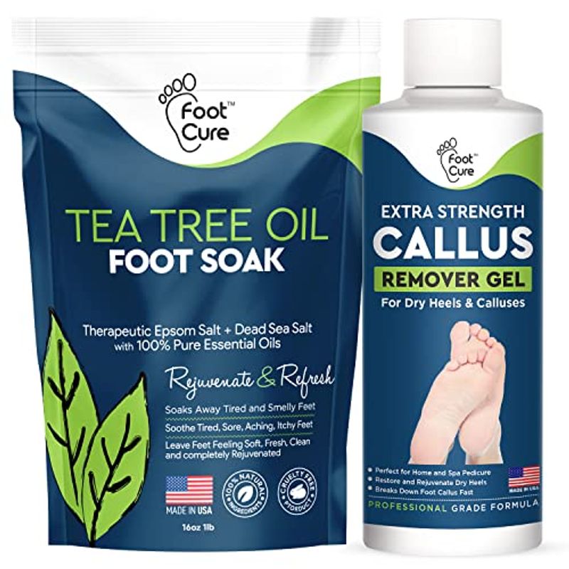 Tea Tree Foot Soak & Callus Remover Gel Kit - Extra Strength Callus ...