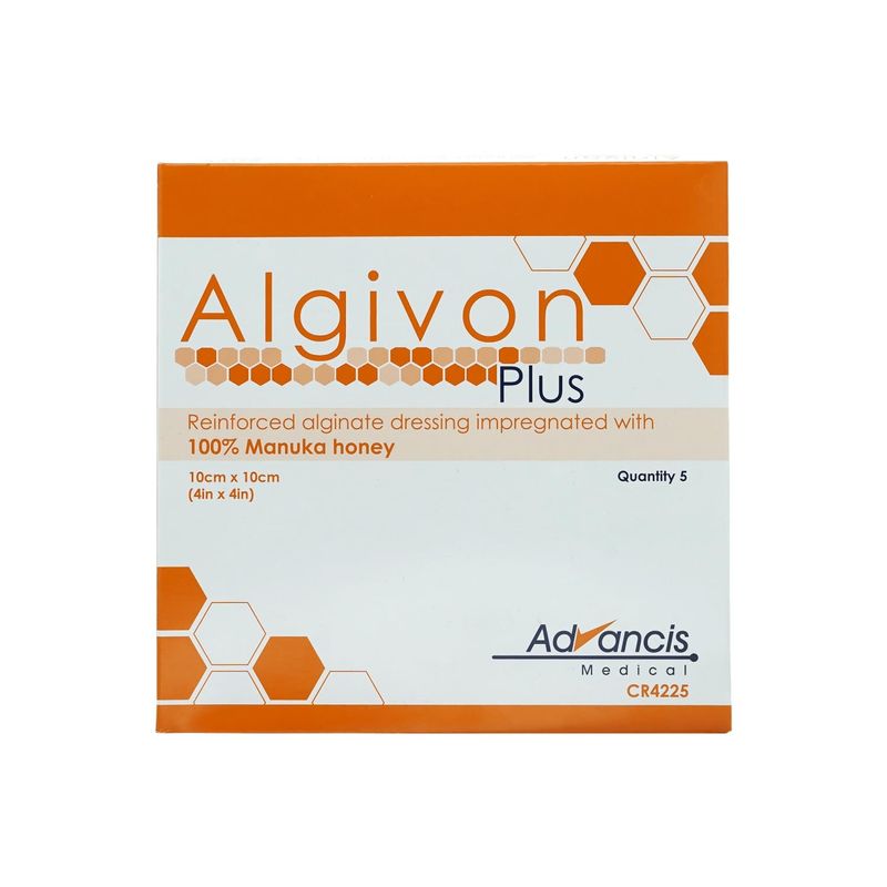 Algivon Plus Manuka Honey Alginate Square Wound Dressing, 10 x 10 cm