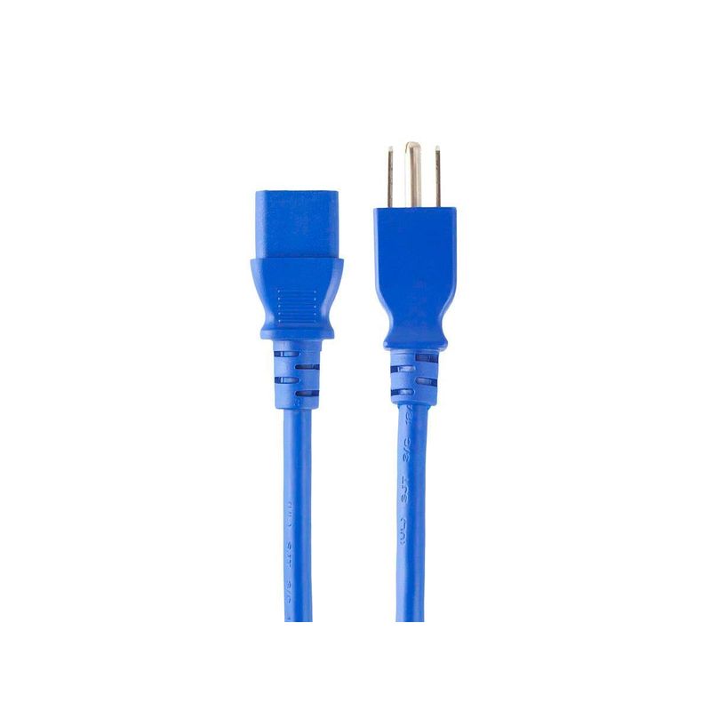 Mono 18AWG Power Cable/Cord - 2ft - Blue 3 Conductor PC Power Connector ...