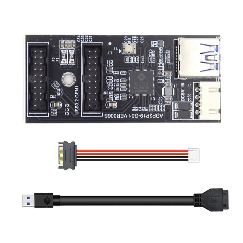 xiwai Dual Ports USB 3.0 19/20Pin Female Header Splitter zu Single 19 ...