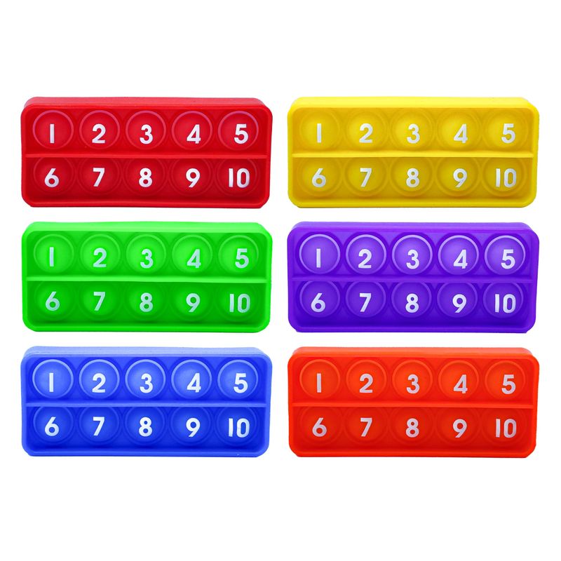 Proweber Ten Frame Pop Math Manipulatives - Set of 6 Silicone Fidget ...