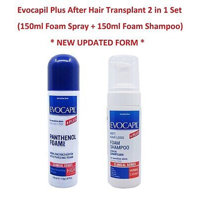 Evocapil Plus After Hair Transplant 2 in 1 Set (150ml Foam And 150ml ...