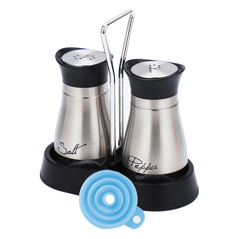 CANGCANG Salt and Pepper Shakers Set with Holder, Condiment Set ...