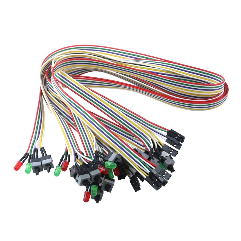 Antrader 6-Pack Computer Case LED Light PC Reset Switch with LED Lights ...