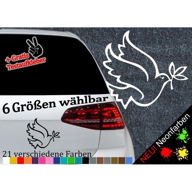 Stickerfreaks Friedenstaube Aufkleber 6 Größen 21 Farben Freedom ...