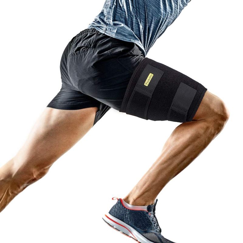 Thigh Support, Thigh Brace with Silicone Anti-Slip Strips, Hamstring ...