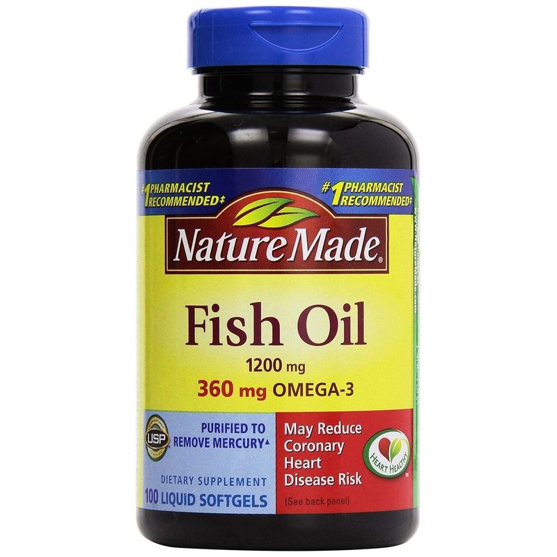 SM Nature Made Fish Oil 1200 mg w. Omega-3 360 mg Softgels 100 Count ...