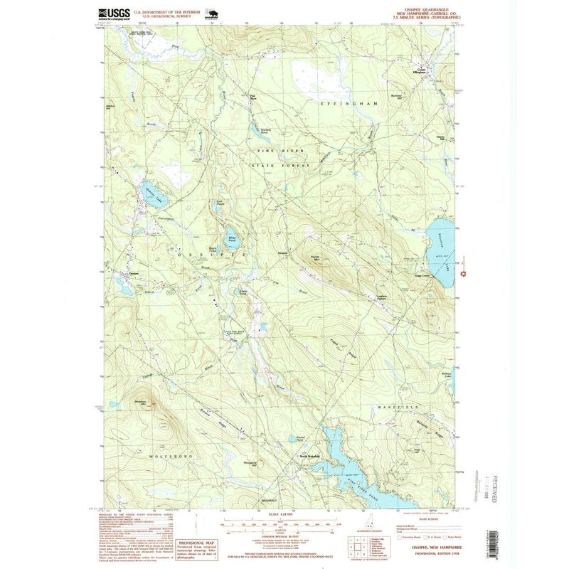 YellowMaps Ossipee NH topo map, 1:24000 Scale, 7.5 X 7.5 Minute ...
