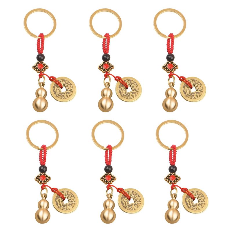 XNHIU Chinese Feng Shui Gourd Keychains Knot Lucky Coins Lucky Gourd ...