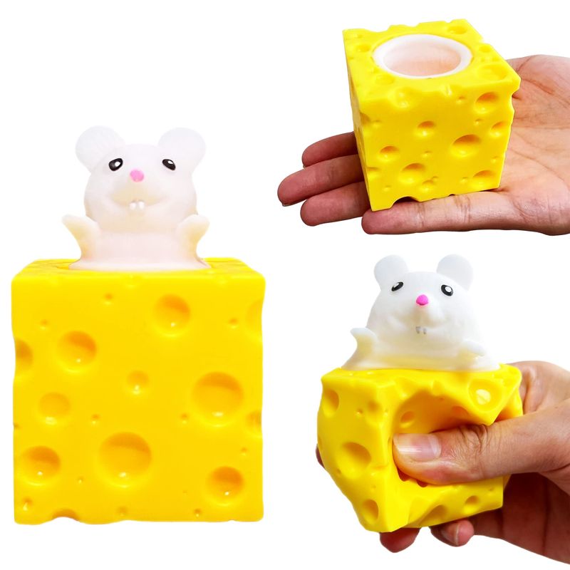 Squishy Cheese Stress Balls Pop Fidget Toys (1-Pack) Animal Stress Ball ...