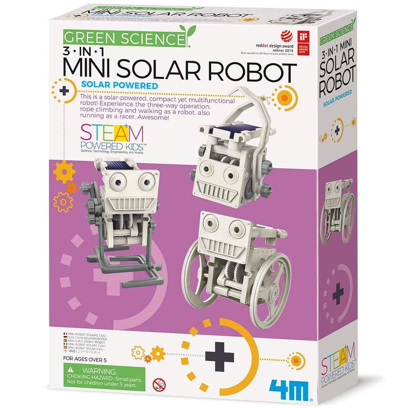 4M 3-In-1 Mini Solar Robot – STEM Toys DIY Green Science Eco ...