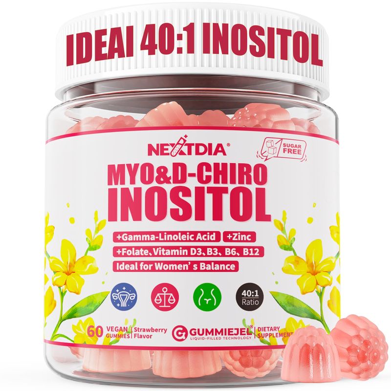 Myo-Inositol & D-Chiro Inositol Gummies with Evening Primrose Oil for ...