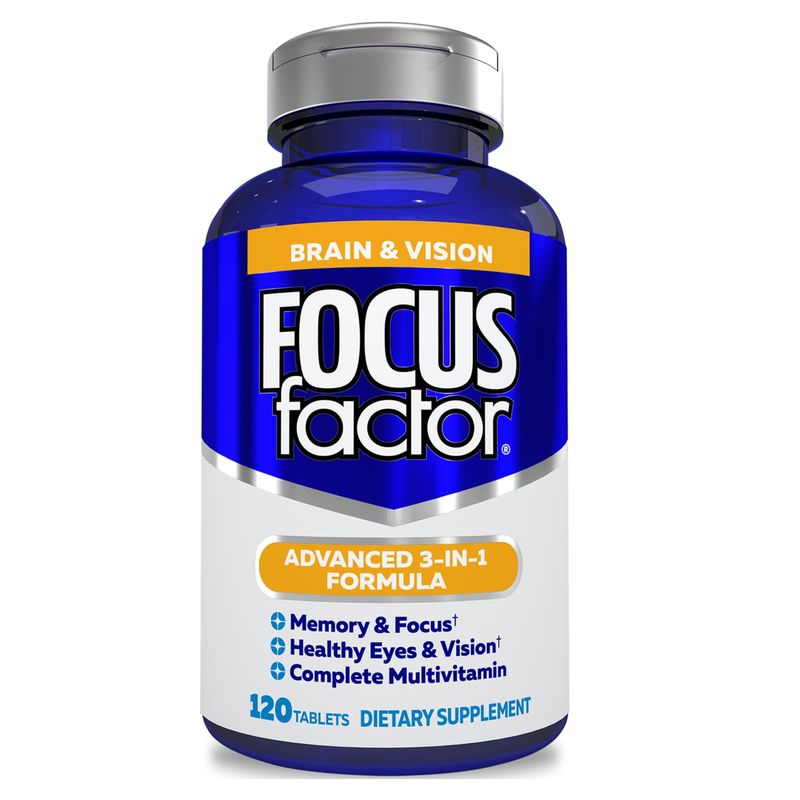 Focus Factor Adults Brain and Vision Supplement, 120 Count - Eye ...