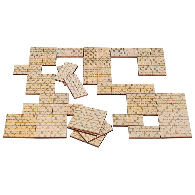 Dungeon Stone Square Floor Tiles (Set of 24) Wooden Laser Cut Modular ...