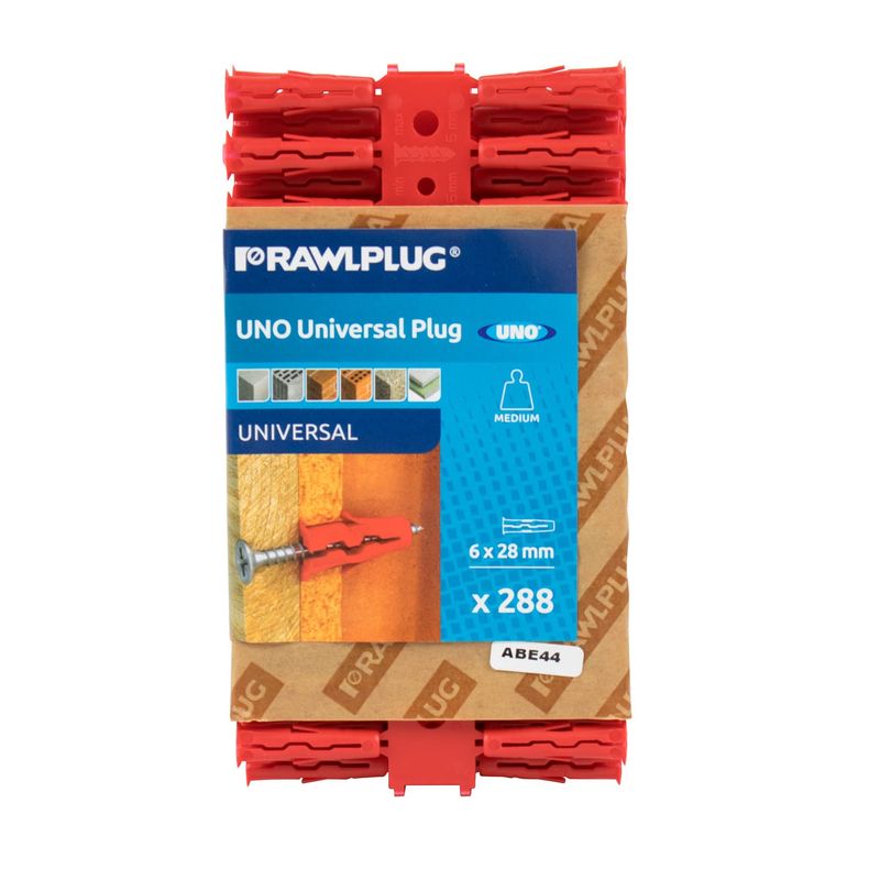 Rawlplug Uno Universal Wallplug 6mm RED | RawlPlugs for Pboard, Masonry ...