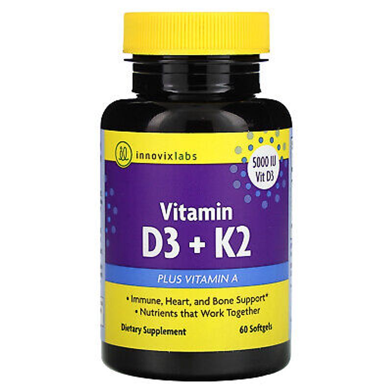 Vitamin D3 + K2, 60 Softgels - Online Marketplace - EveryMarket