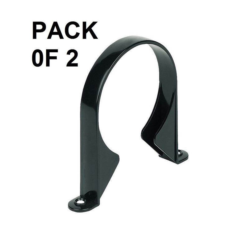 110mm Soil Pipe Clip Black - Pack of 2- Soil Pipe and Ring Seal ...
